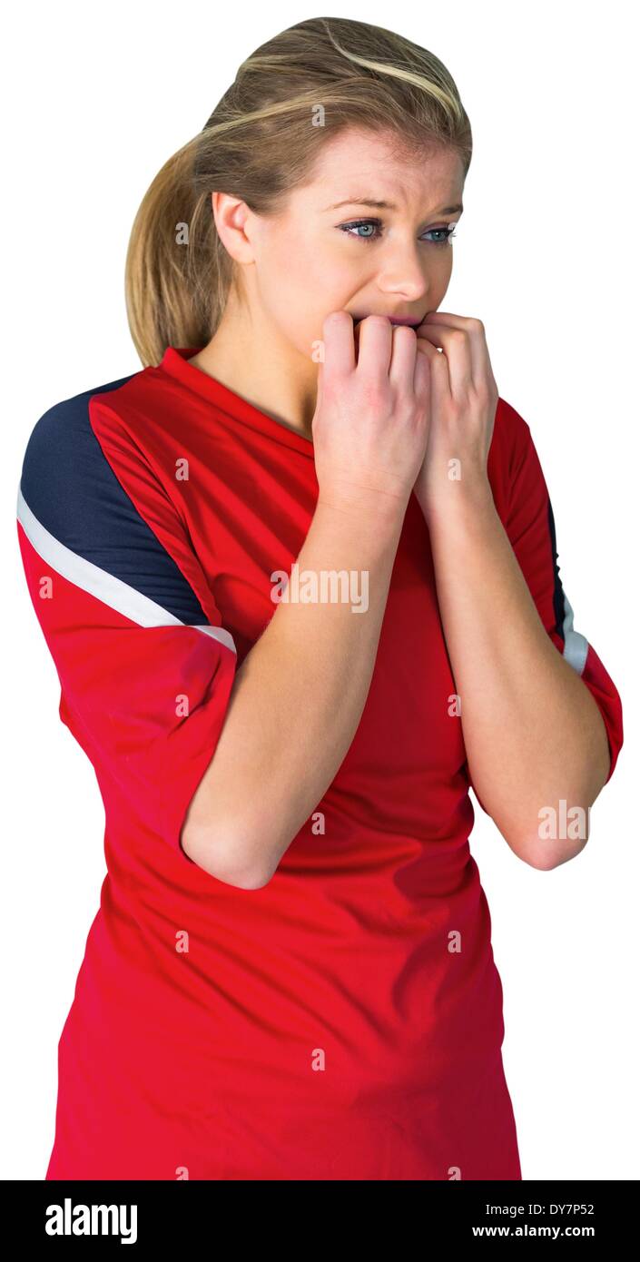 Nervous football fan in red hi-res stock photography and images - Alamy