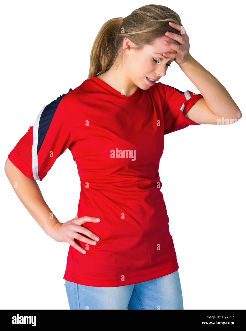 Disappointed football fan in red hi-res stock photography and images ...