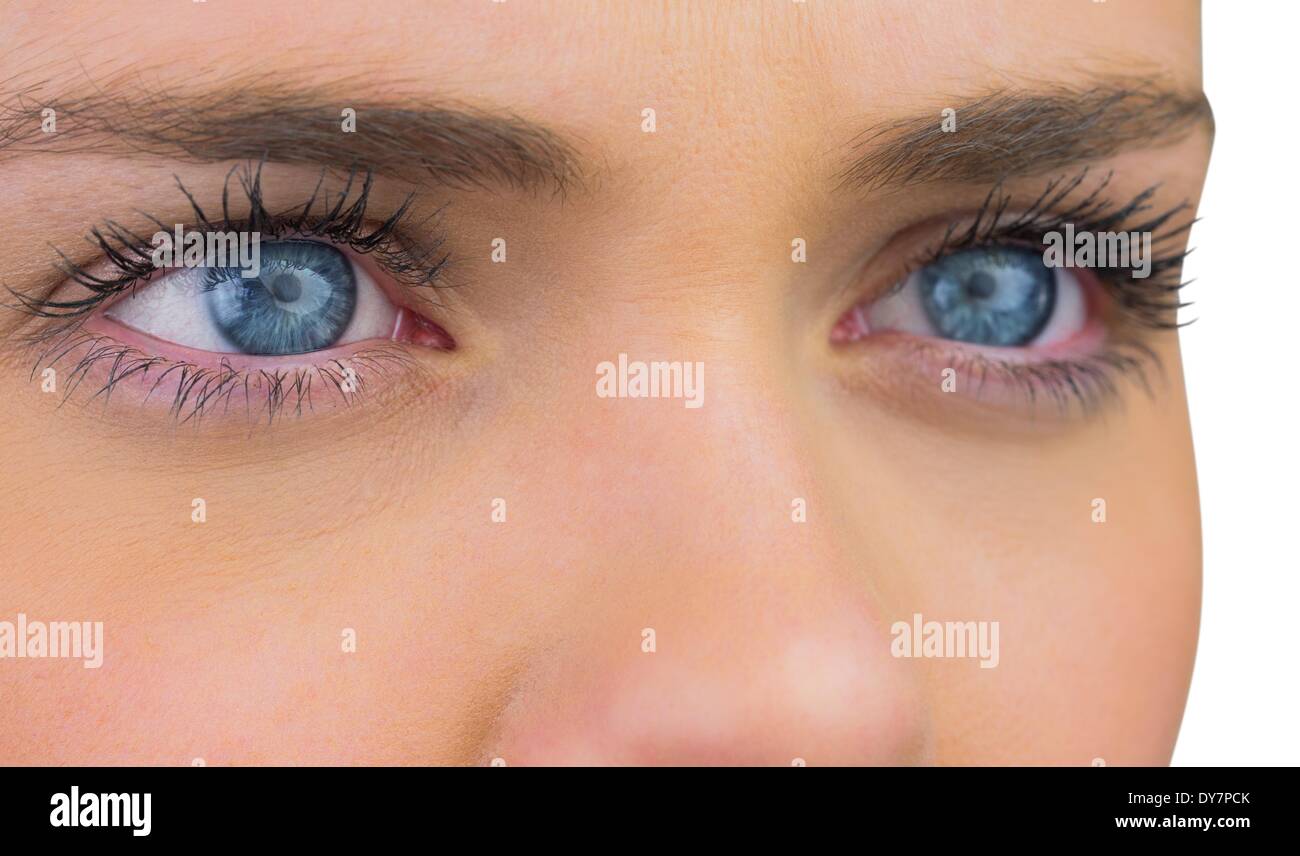 Close up of female blue eyes Stock Photo - Alamy