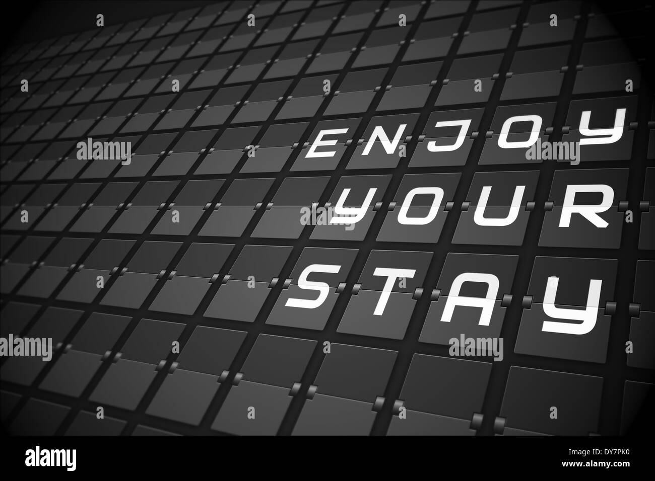 Enjoy your stay on black mechanical board Stock Photo - Alamy