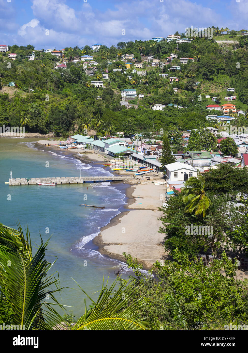 Caribbean, Saint Lucia, View of Anse-la-Raye Stock Photo - Alamy