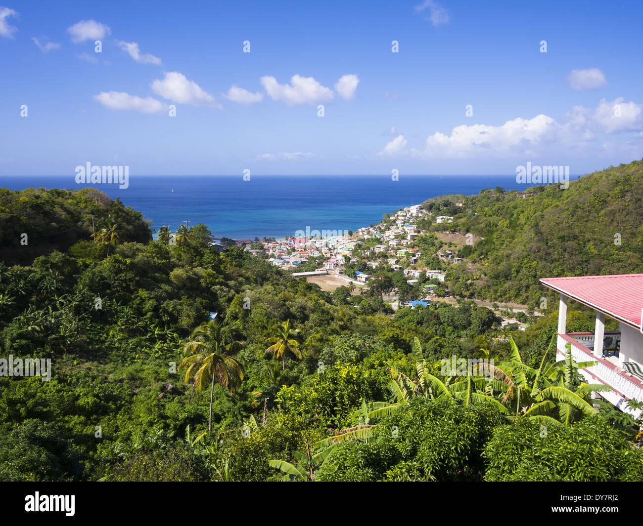 Caribbean, Saint Lucia, View of Anse-la-Raye Stock Photo - Alamy