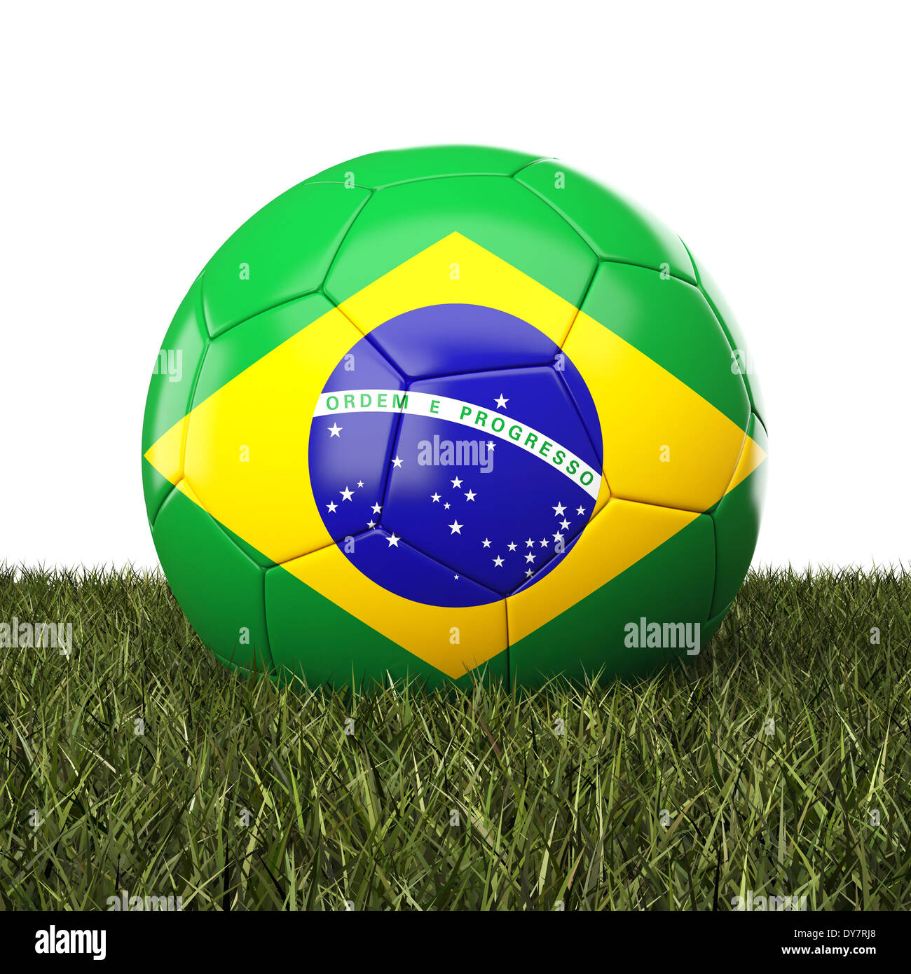 brazil soccer ball on grass Stock Photo - Alamy