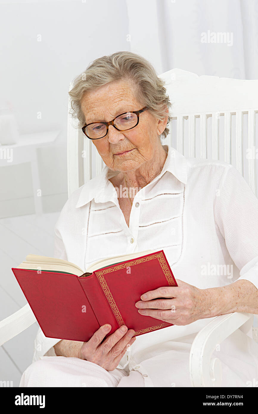 Elderly person reading Stock Photo - Alamy