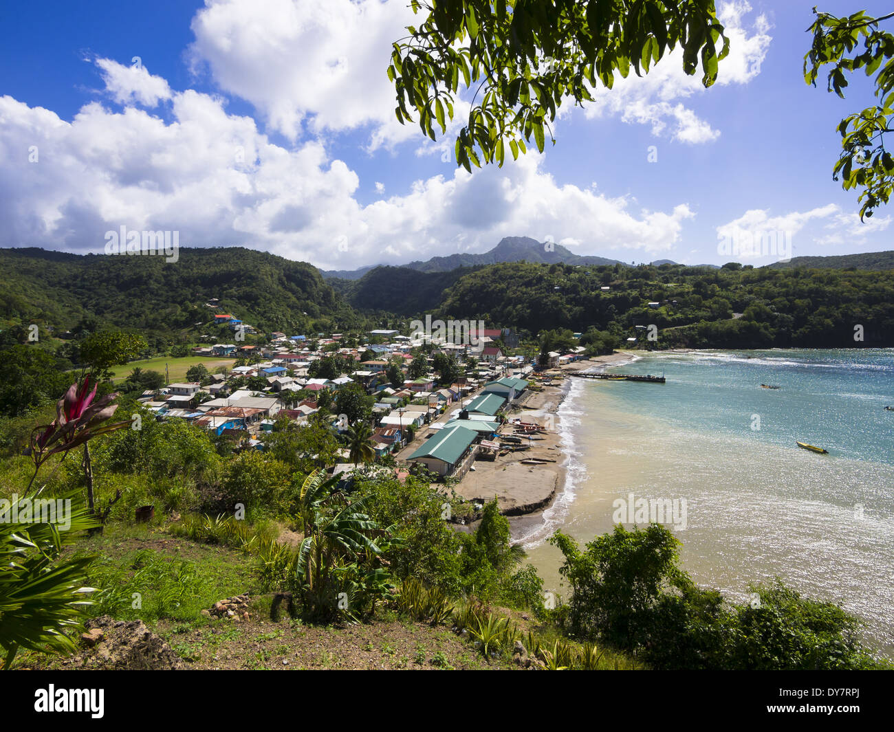 Caribbean, Saint Lucia, View of Anse-la-Raye Stock Photo - Alamy