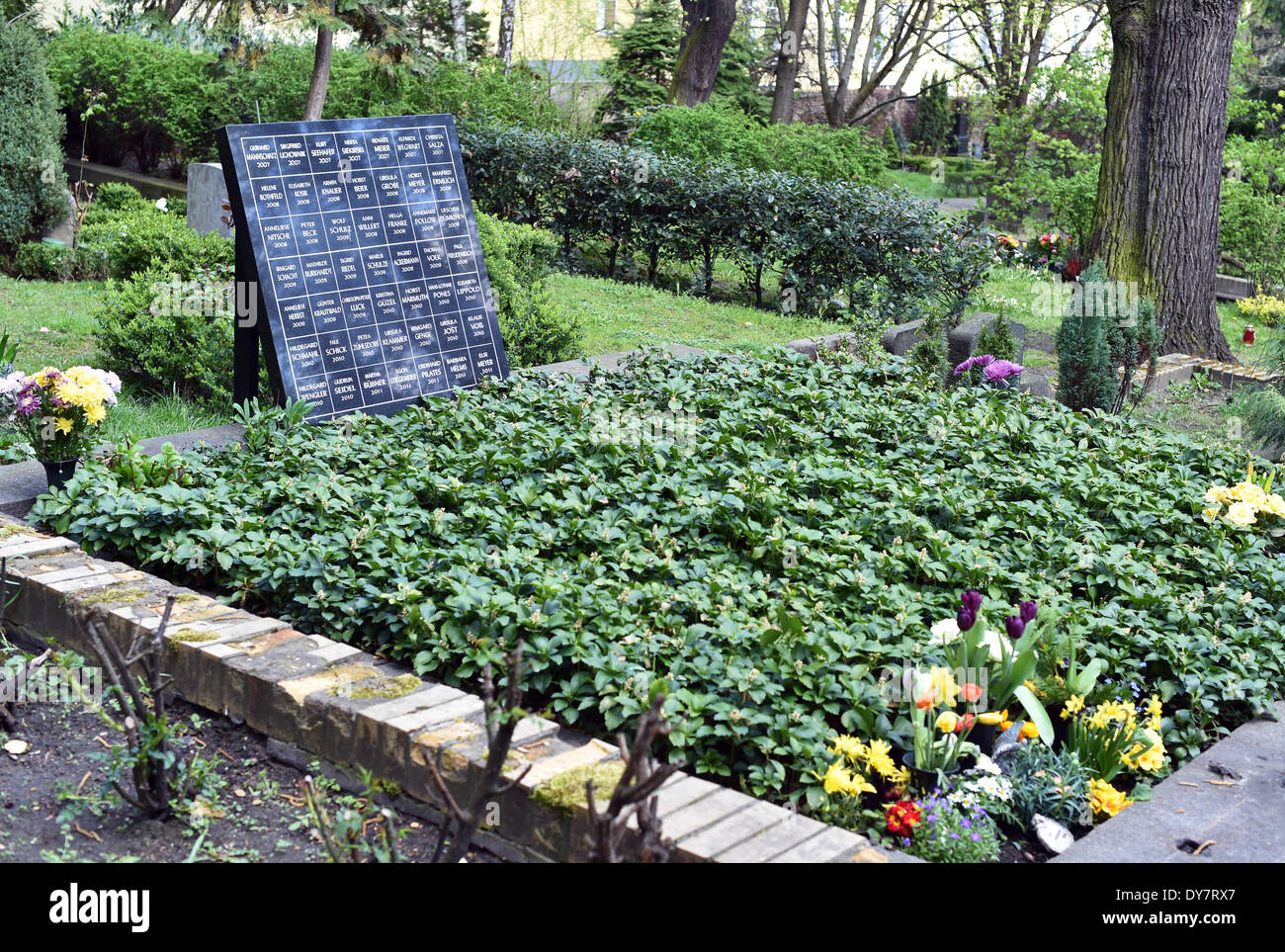 Berlin, Germany. 08th Apr, 2014. A collective grave at the Lutheran ...