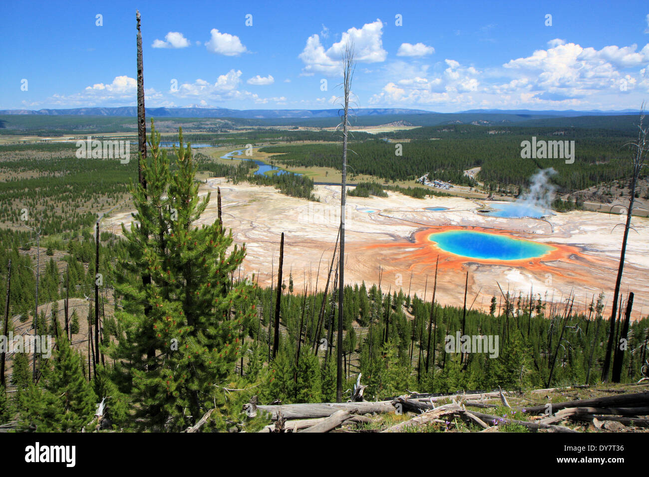 Aerial view of Grand prismatic spring, Yellowstone National Park, Wyoming, USA Stock Photo - Alamy
