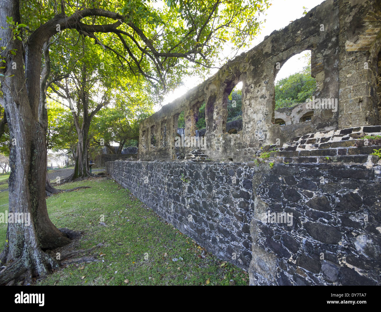 Caribbean, St. Lucia, Ruins of Fort Rodney, Pigeon Island Stock Photo ...