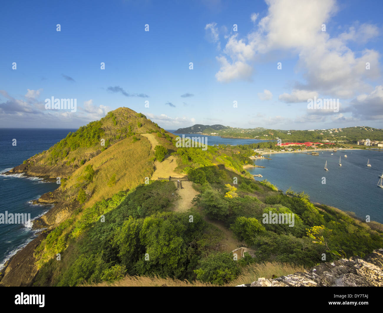 Caribbean, St. Lucia, Fort Rodney, Pigeon Island, Rodney Bay Stock ...