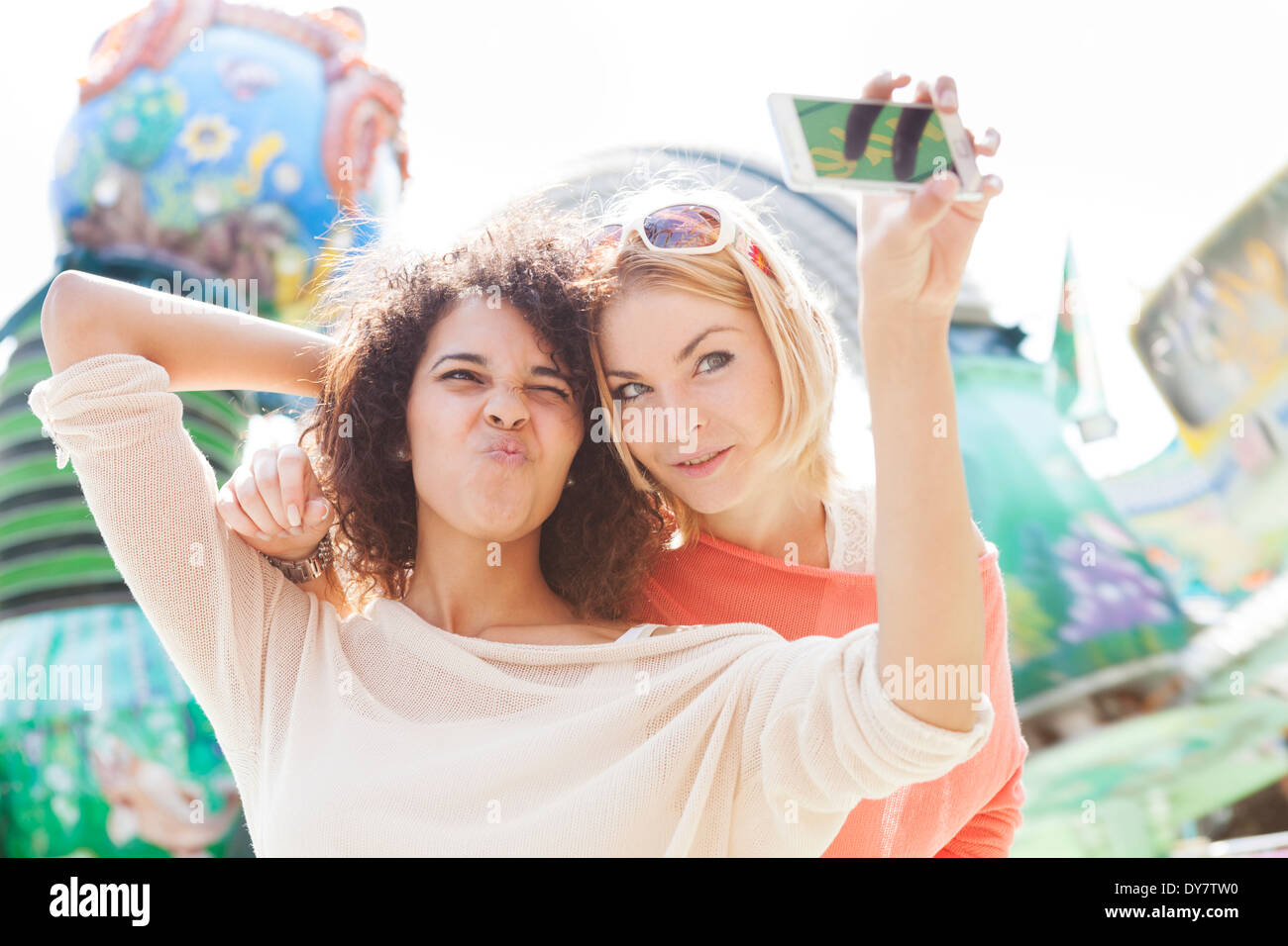 Two Young Women At The Fairground High Resolution Stock Photography and ...