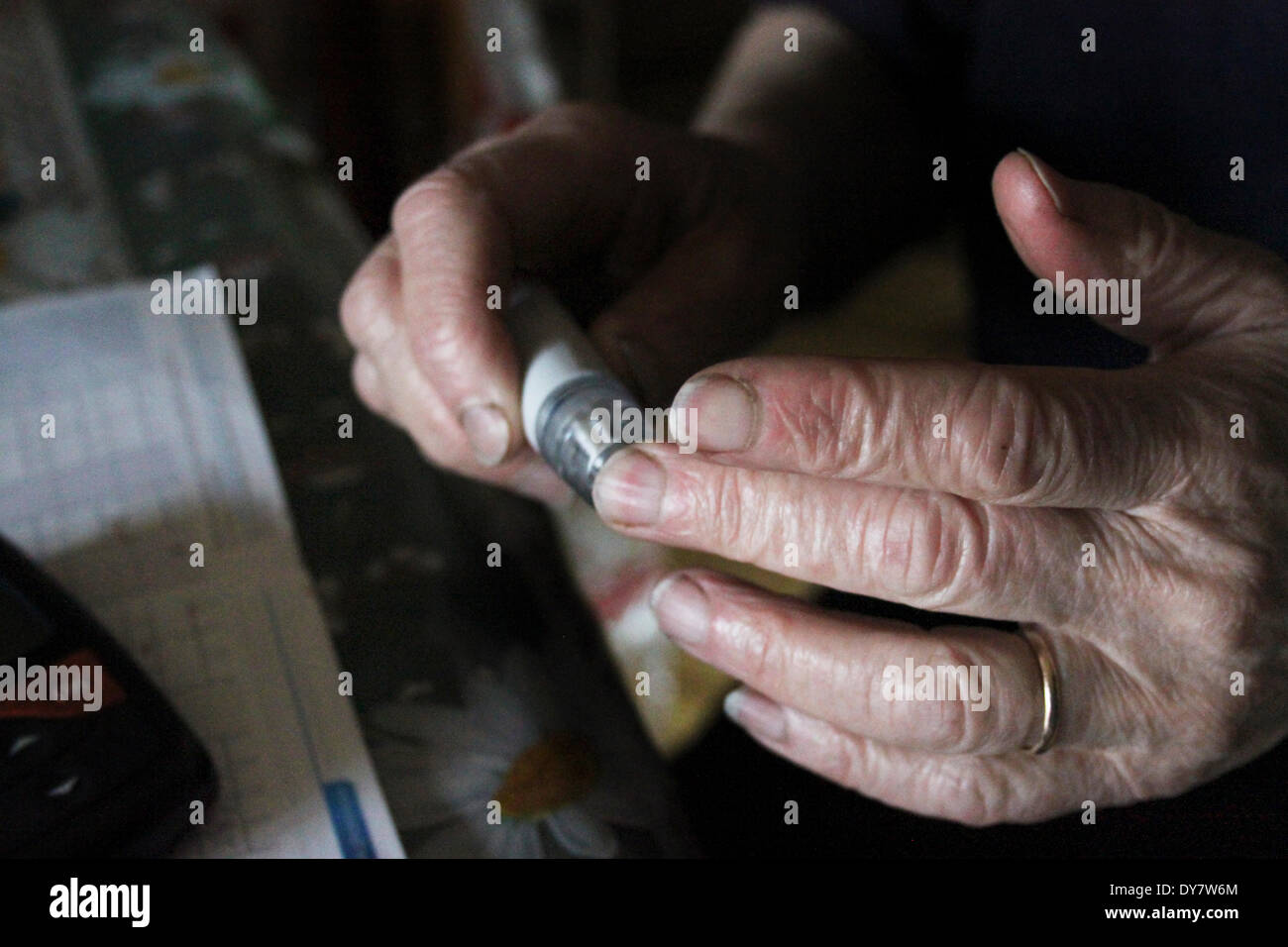 Elderly lady home test hi-res stock photography and images - Alamy