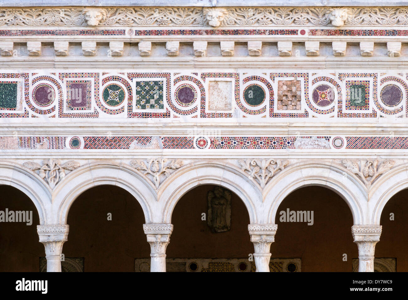 Cosmatesque ornaments and marble frieze, major work of marble artist ...