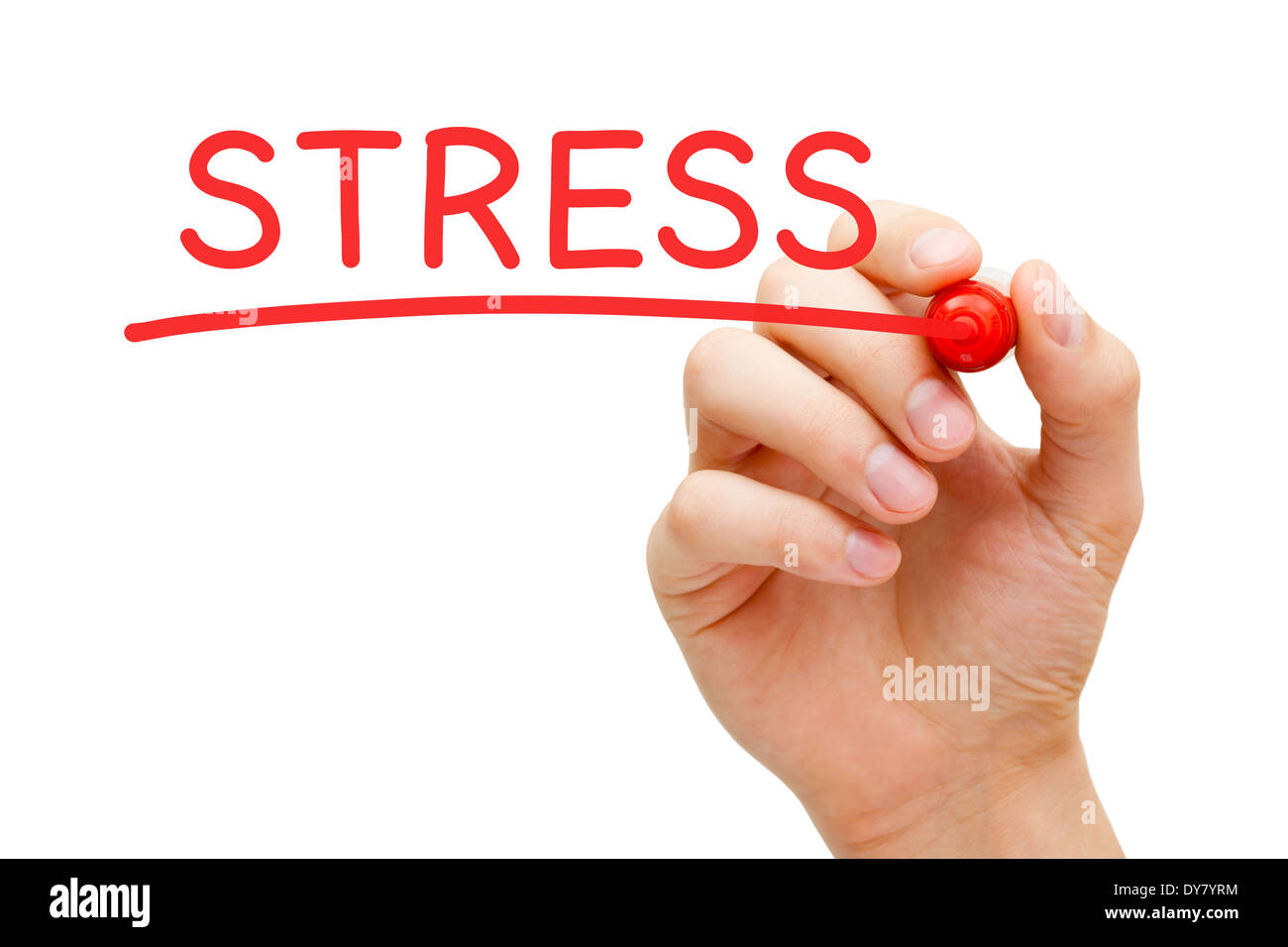 Hand writing Stress with marker on transparent wipe board Stock Photo ...