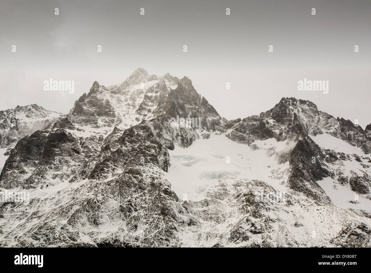 Rugged mountainous scenery on the South East tip of South Georgia, in ...