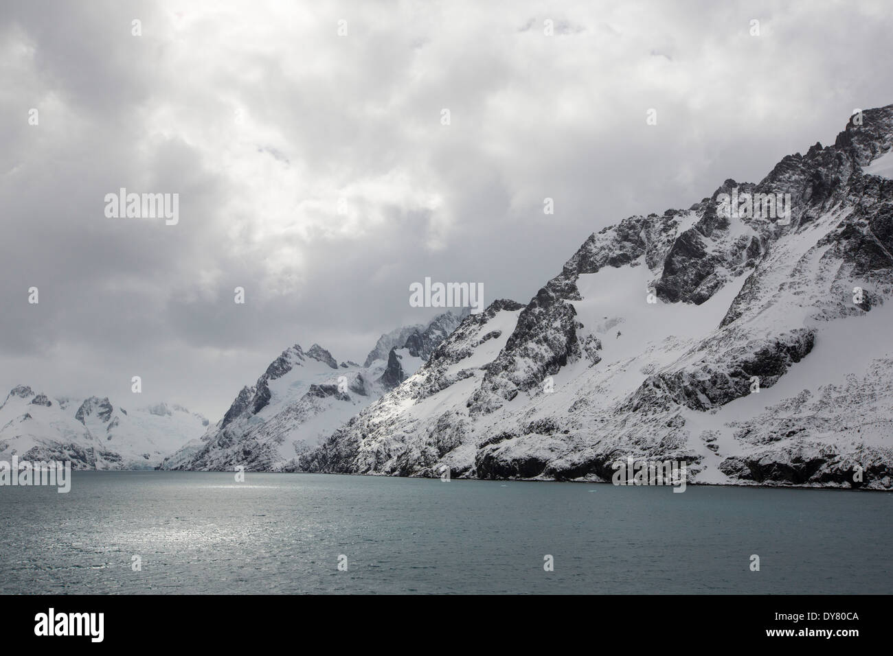 Rugged mountainous scenery on the South East tip of South Georgia, in ...
