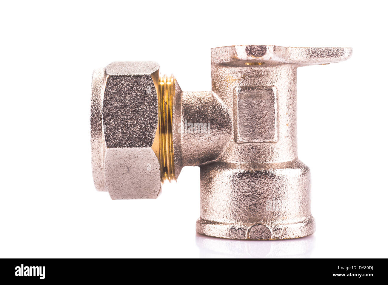 Compression sanitary wall plate fitting isolated, side view Stock Photo ...