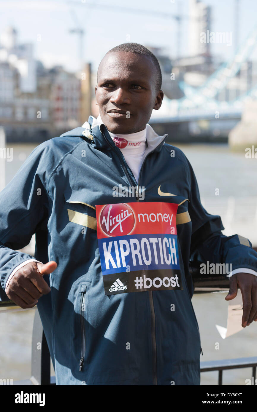 London, UK. 9 April 2014. Pictured: Stephen Kiprotich from Uganda ...