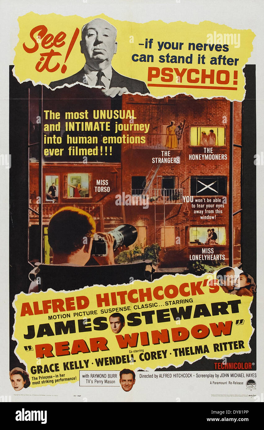 Rear Window - Movie Poster - Director : Alfred Hitchcock - 1954 Stock ...