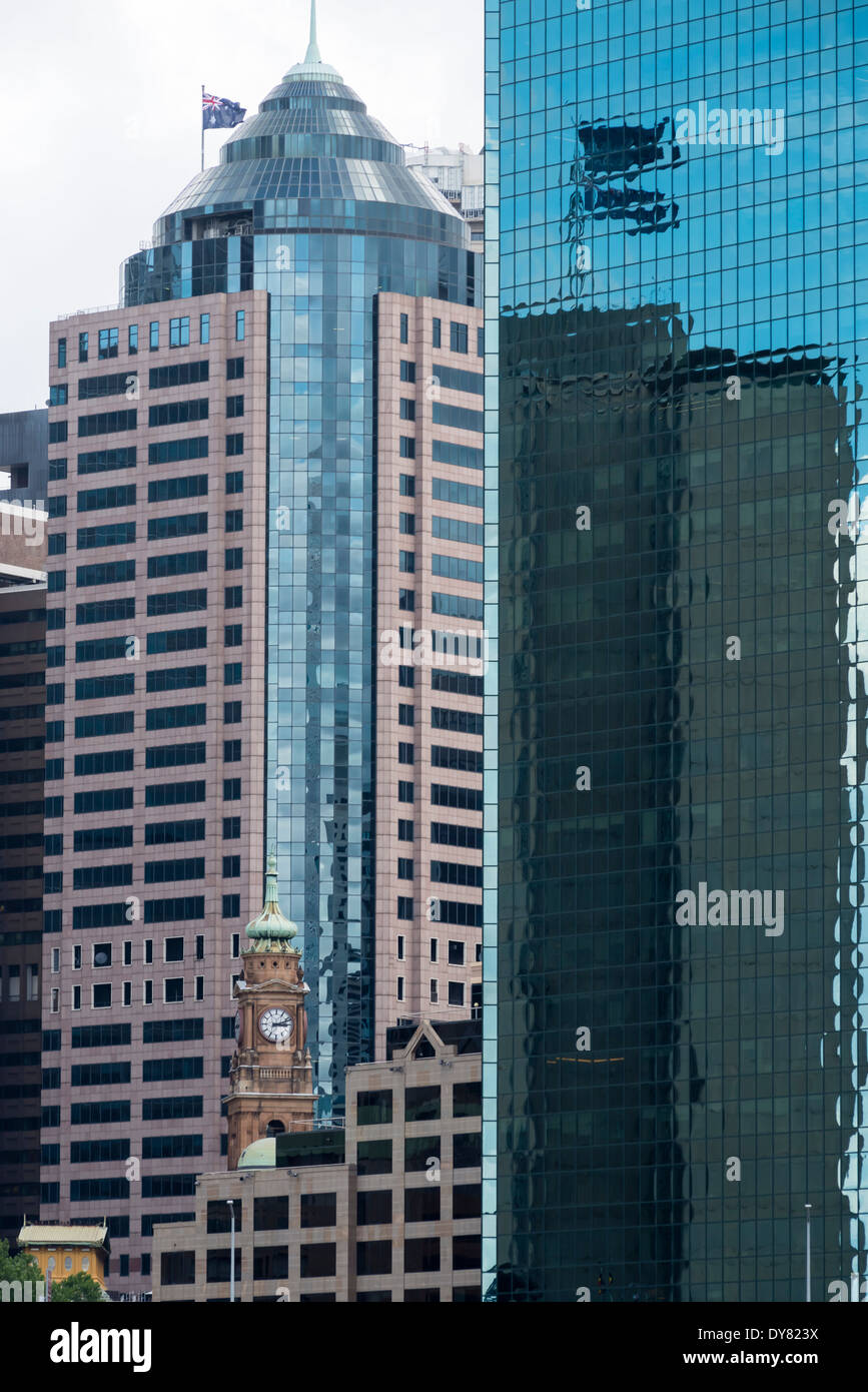 Australia, New South Wales, Sydney, old tower between skyscrapers Stock ...
