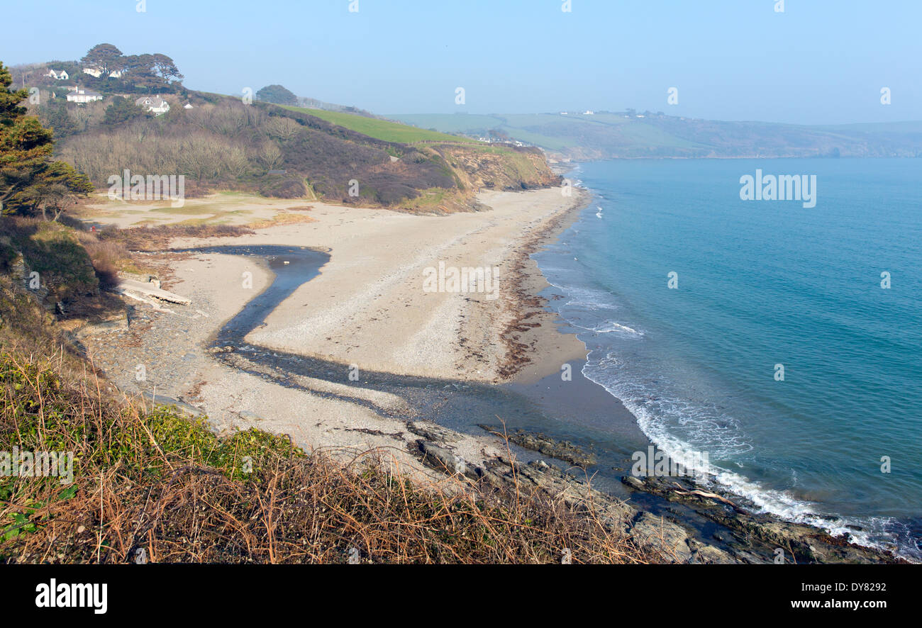 Gerrans Bay Cornwall England UK on the Roseland Peninsula Cornish south ...