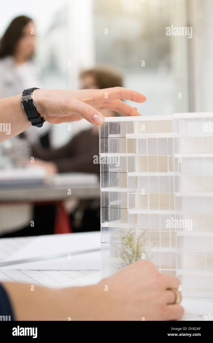 Working on architectural model, partial view Stock Photo - Alamy