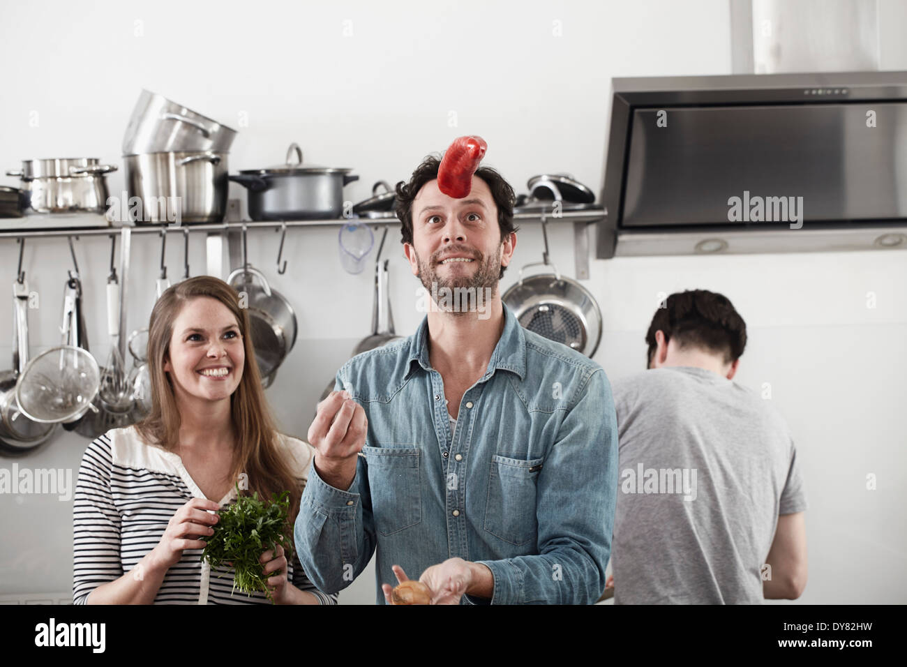 Man juggling food hi-res stock photography and images - Alamy