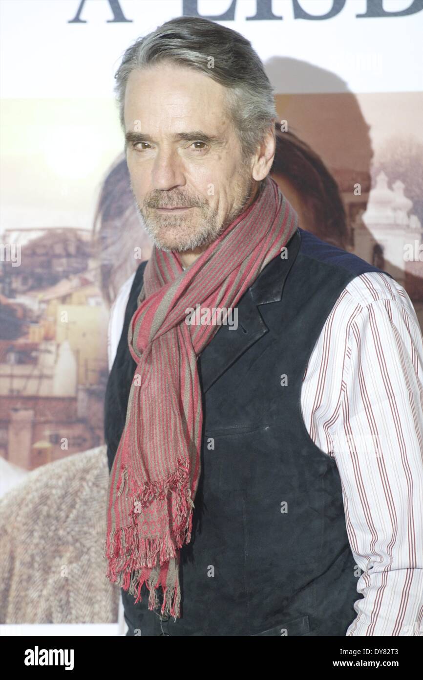 Madrid, Spain. 9th Apr, 2014. English actor Jeremy Irons attends 'Night ...