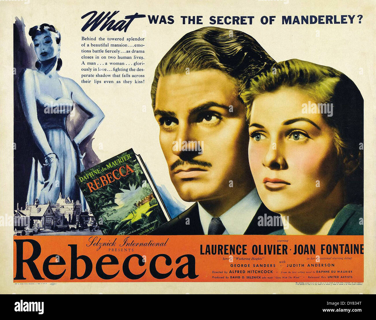 Rebecca Movie Poster Lobby Card Directed By Alfred Hitchcock