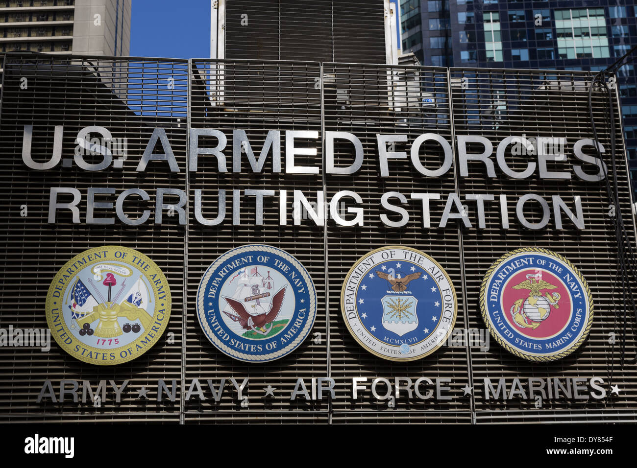 U.S. Armed forces recruiting sign army air force navy and marines Stock ...