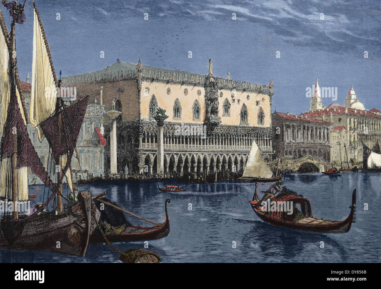 Italy. Venice. The Doge's Palace. Engraving, 19th century. Later ...