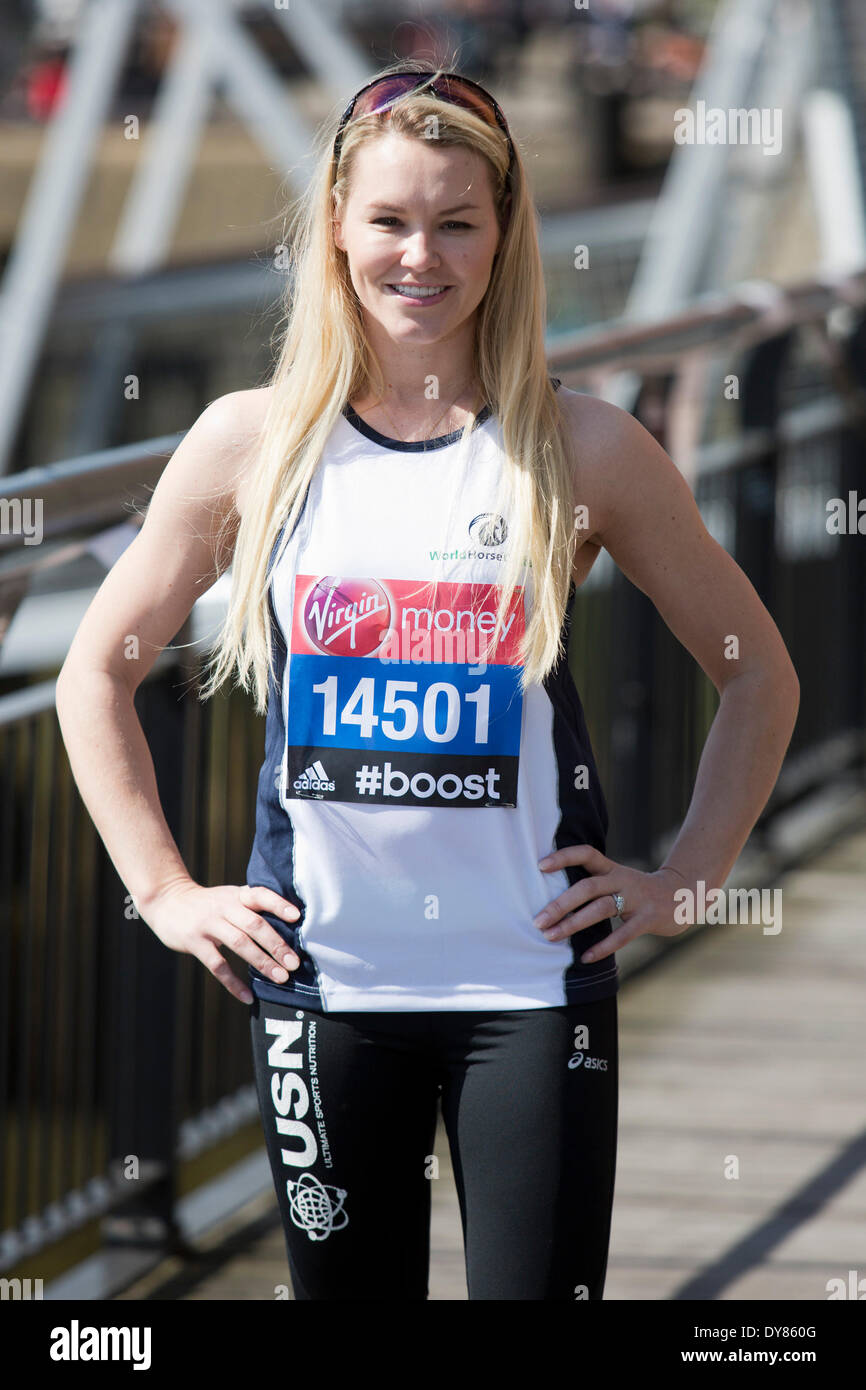 London, UK. 9 April 2014. Pictured: former Gladiator Amy Guy. Photocall ...