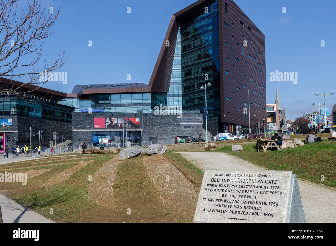 University of Plymouth Roland Levinsky Building viewed from Jigsaw Park ...