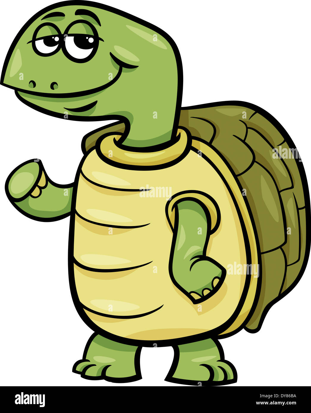 Cartoon Illustration of Funny Turtle Character Stock Photo - Alamy