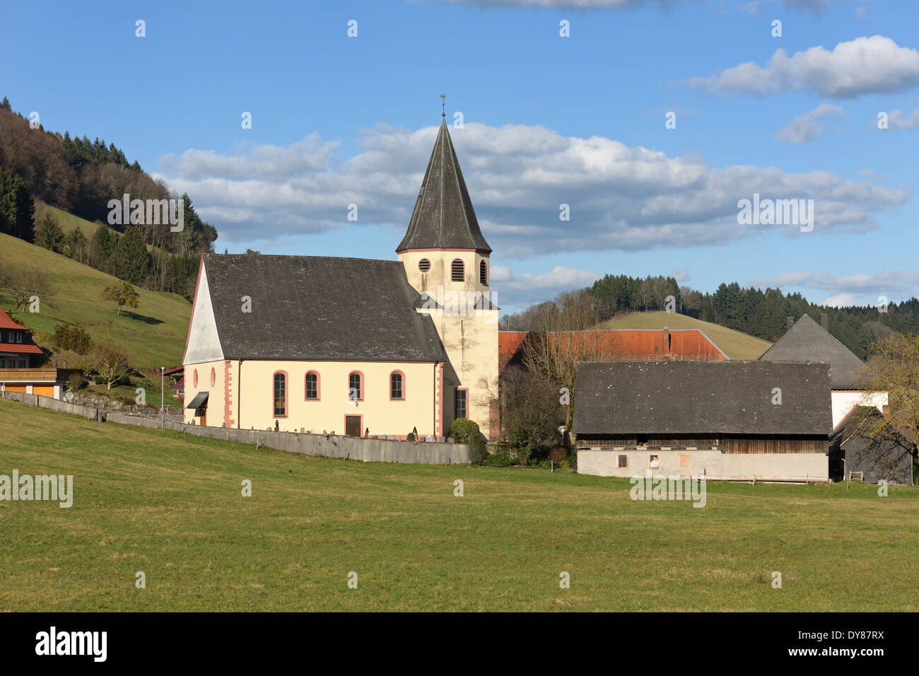 Germany, Baden-Wurttemberg, Biberach, Church and presbytery in ...