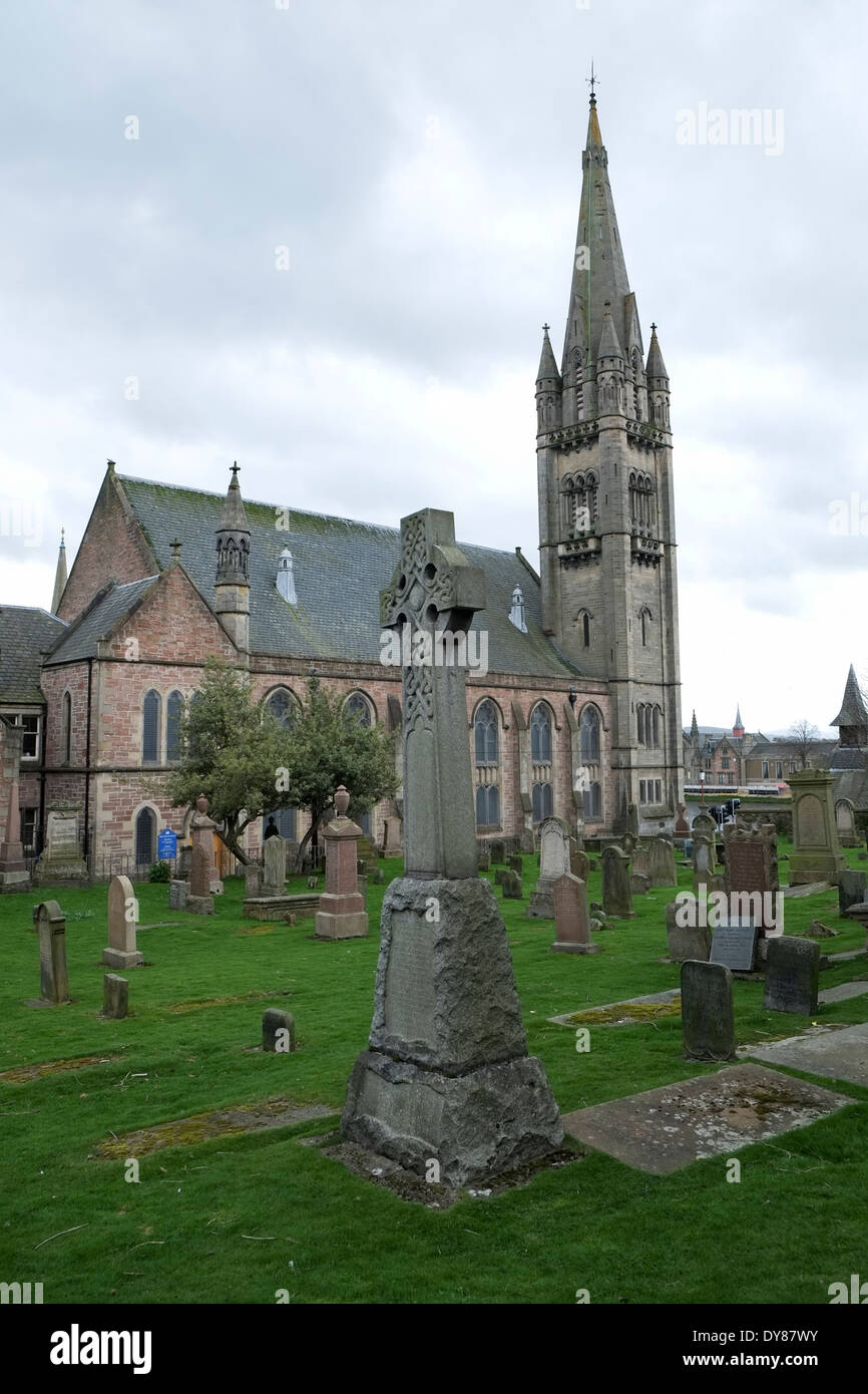 The Cemetery of the Old High Church in Inverness, Scotland with the ...