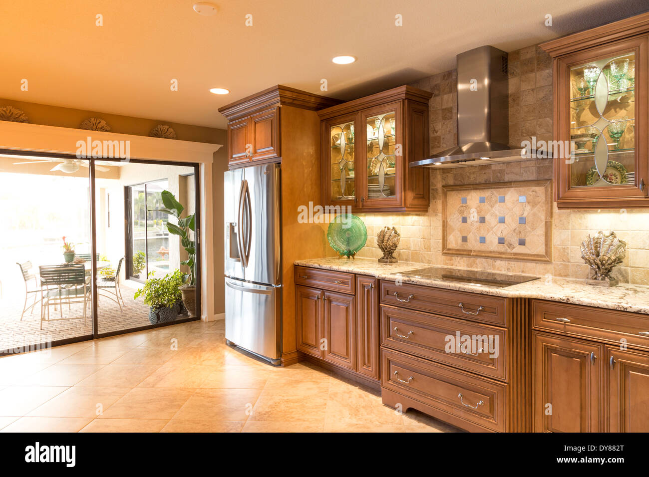 Showcase Kitchen with Upscale Designer Appointments, FL, USA Stock ...