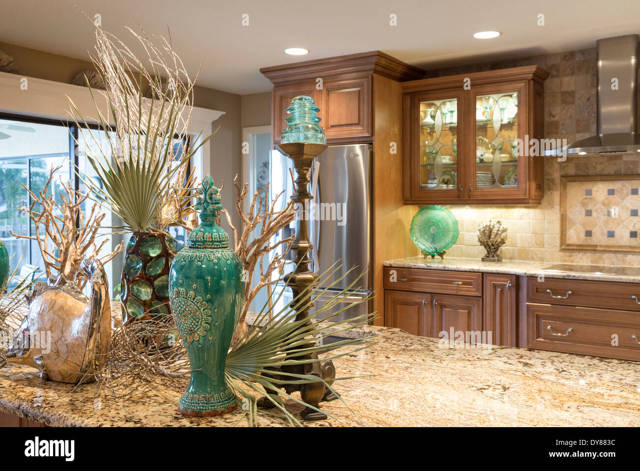 Showcase Kitchen with Upscale Designer Appointments Stock Photo - Alamy