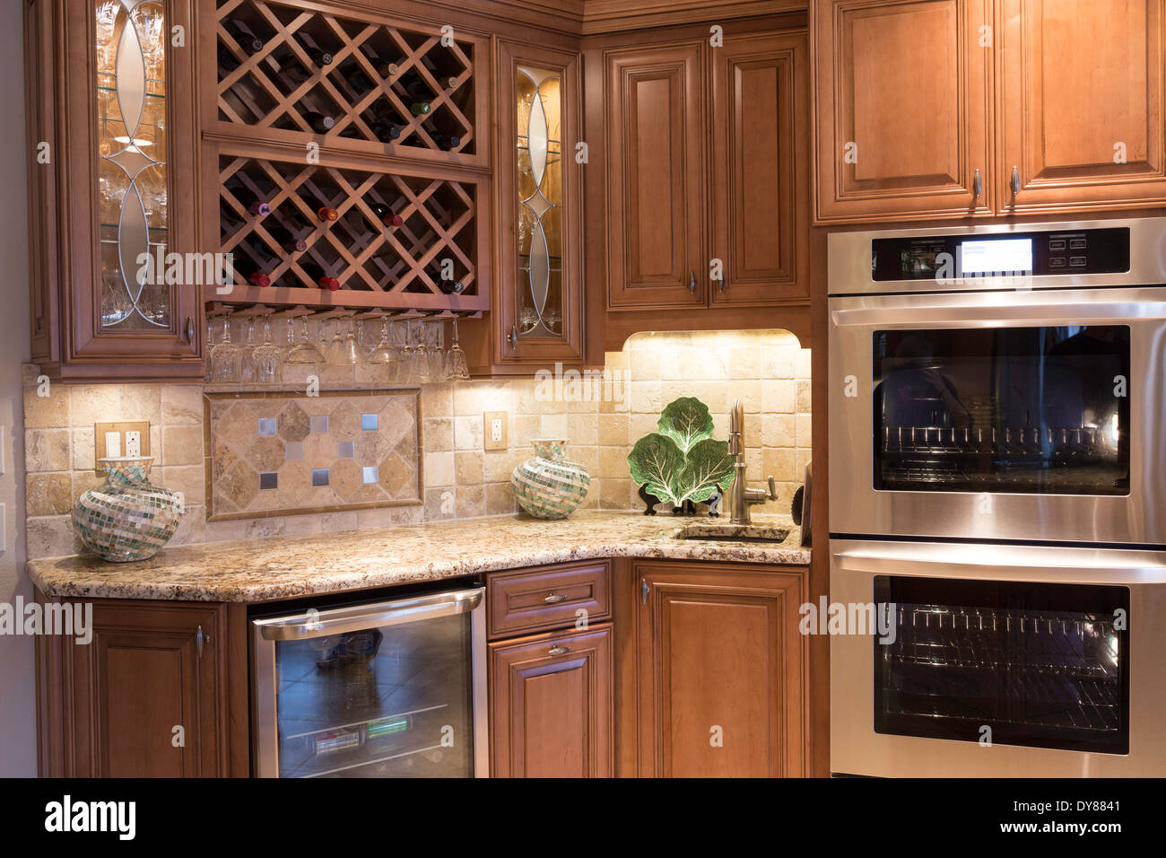 Showcase Kitchen with Upscale Designer Appointments Stock Photo - Alamy