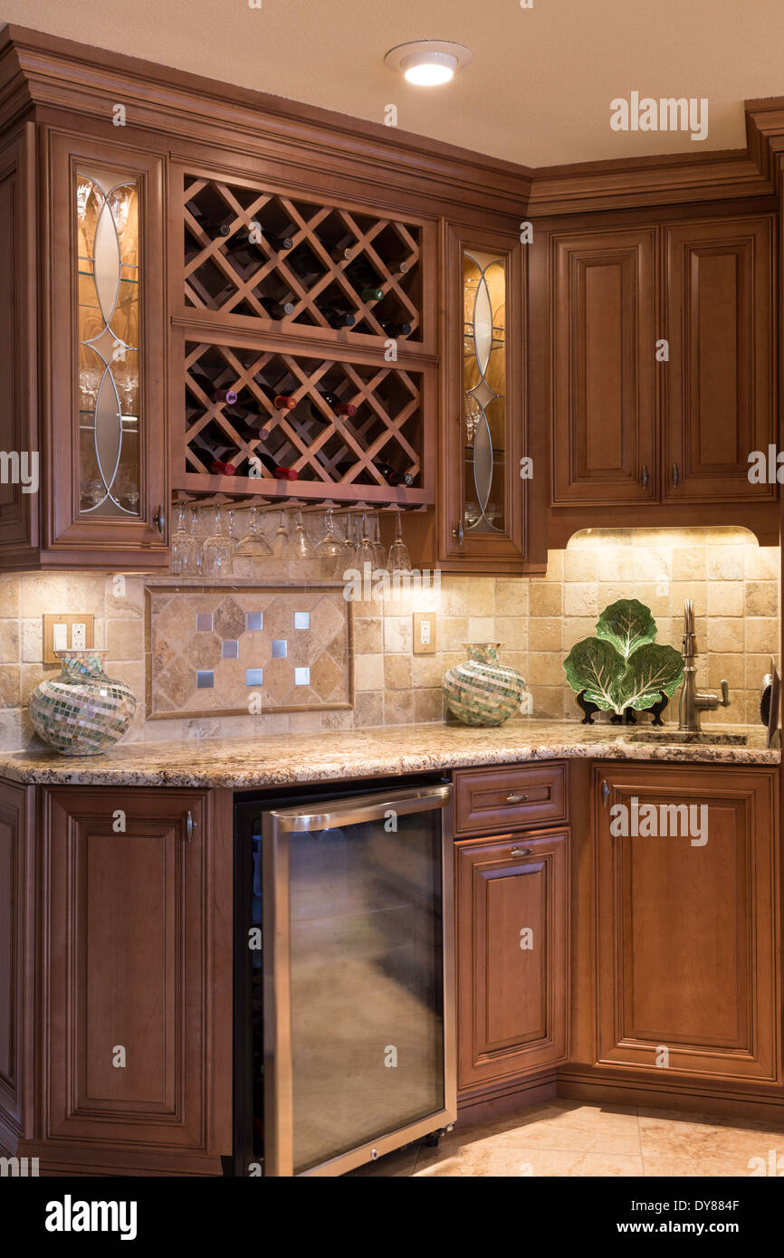 Showcase Kitchen with Upscale Designer Appointments Stock Photo - Alamy