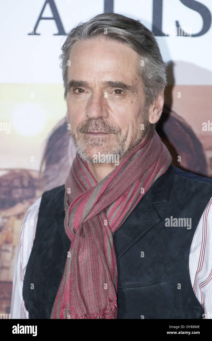 Madrid, Spain. 9th Apr, 2014. English actor Jeremy Irons poses for ...