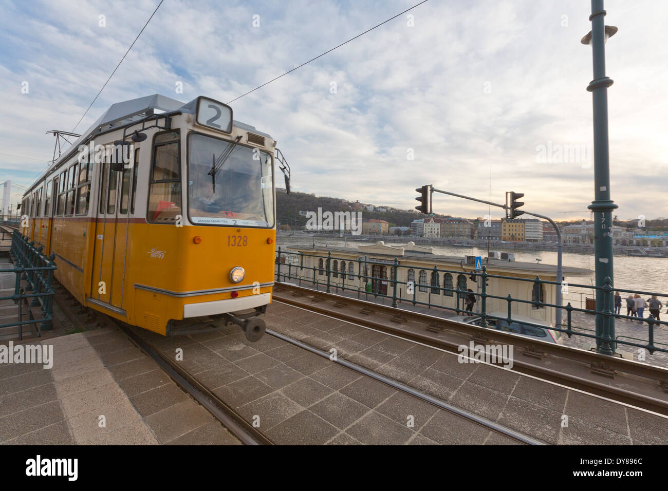 Yellow tramway in Budapest capital city, Hungary 140684 Budapest Stock ...