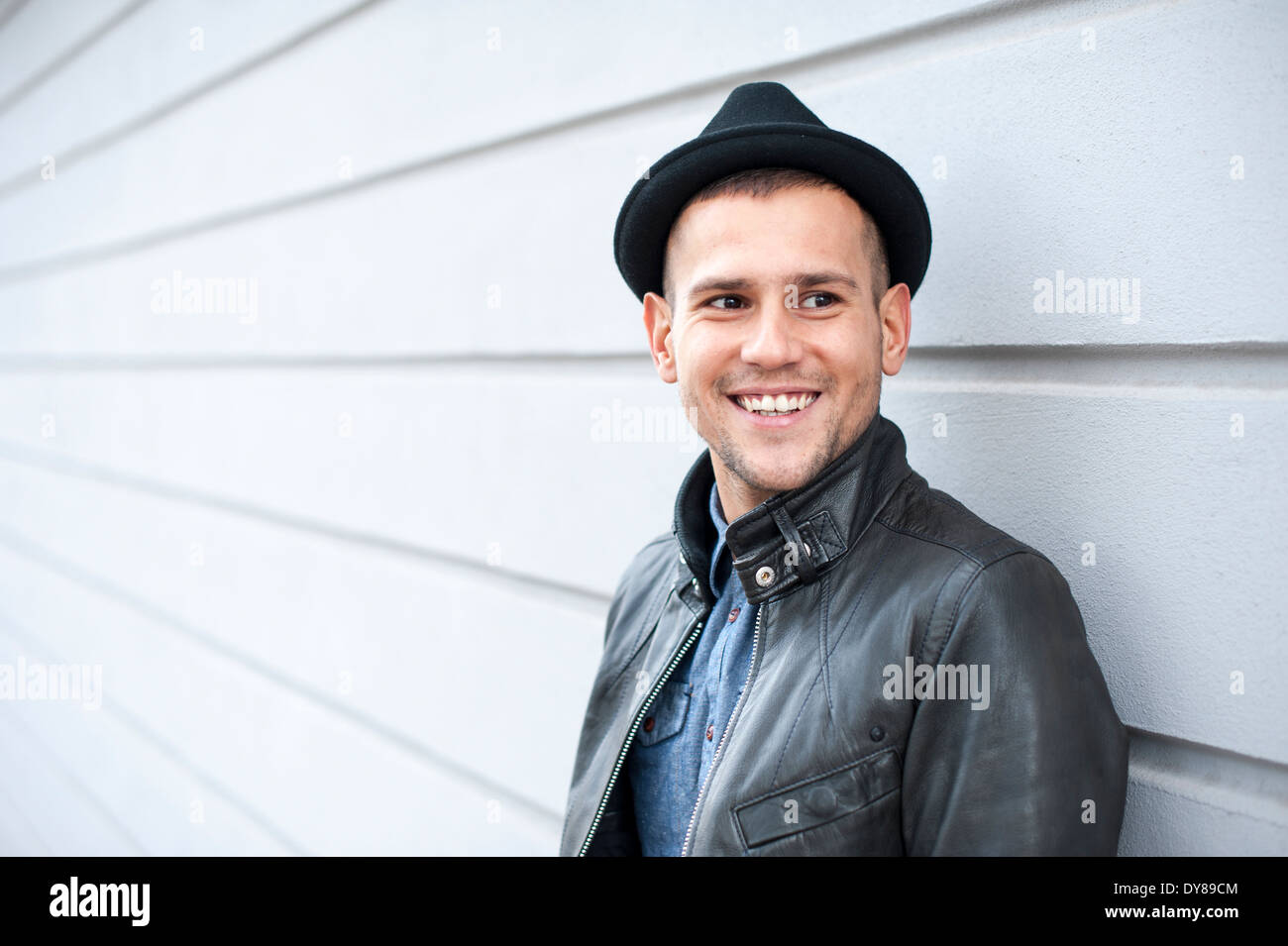 Young man with hat Stock Photo - Alamy