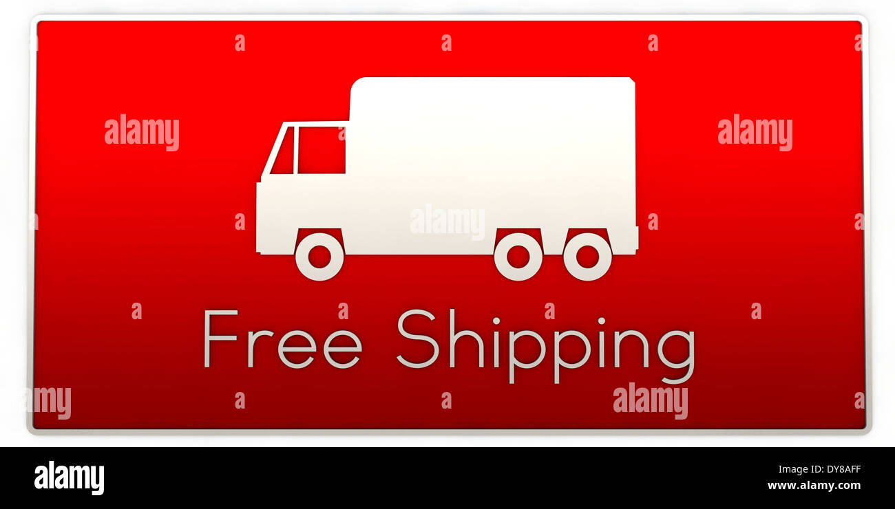 free shipping truck sign isolated on white background Stock Photo - Alamy