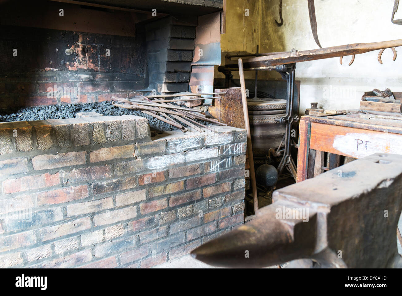 Blacksmith coals in room horseshoes tools tool fire kiln Lincoln City ...