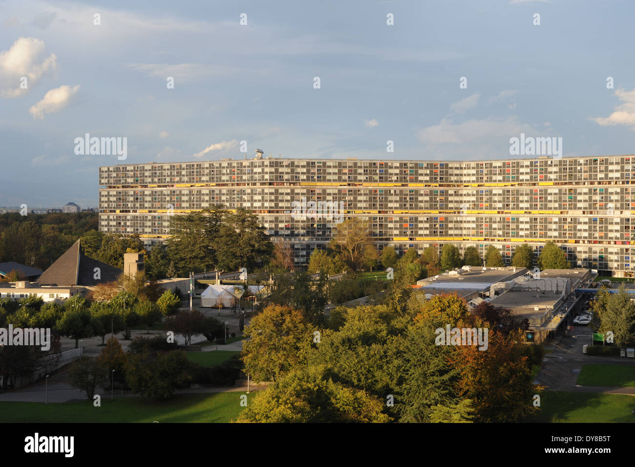 Switzerland, Geneva, Le Lignon, block of flats, high-rise building ...