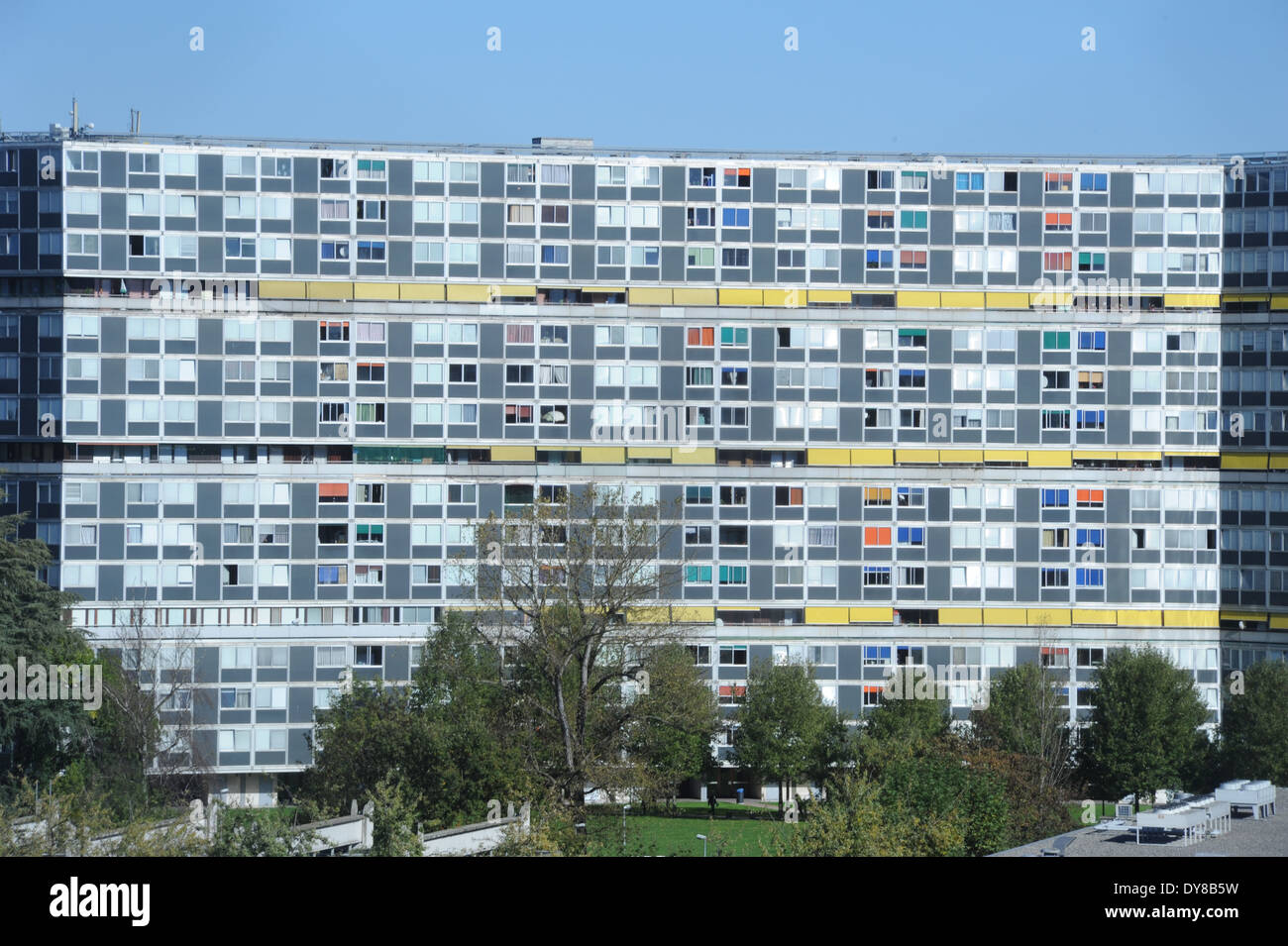 Switzerland, Geneva, Le Lignon, block of flats, high-rise building ...