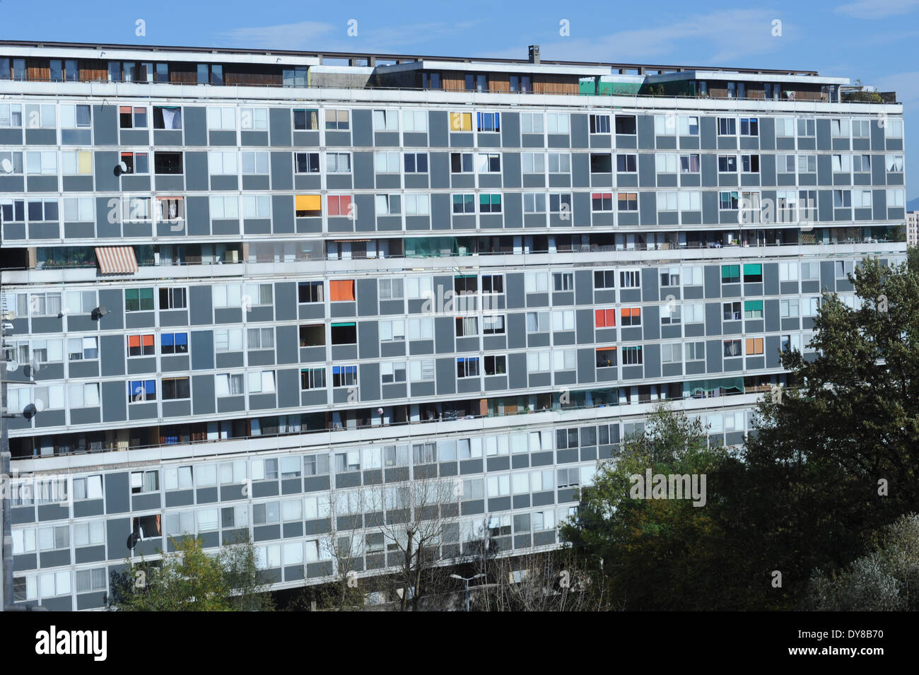 Switzerland, Geneva, Le Lignon, block of flats, high-rise building ...