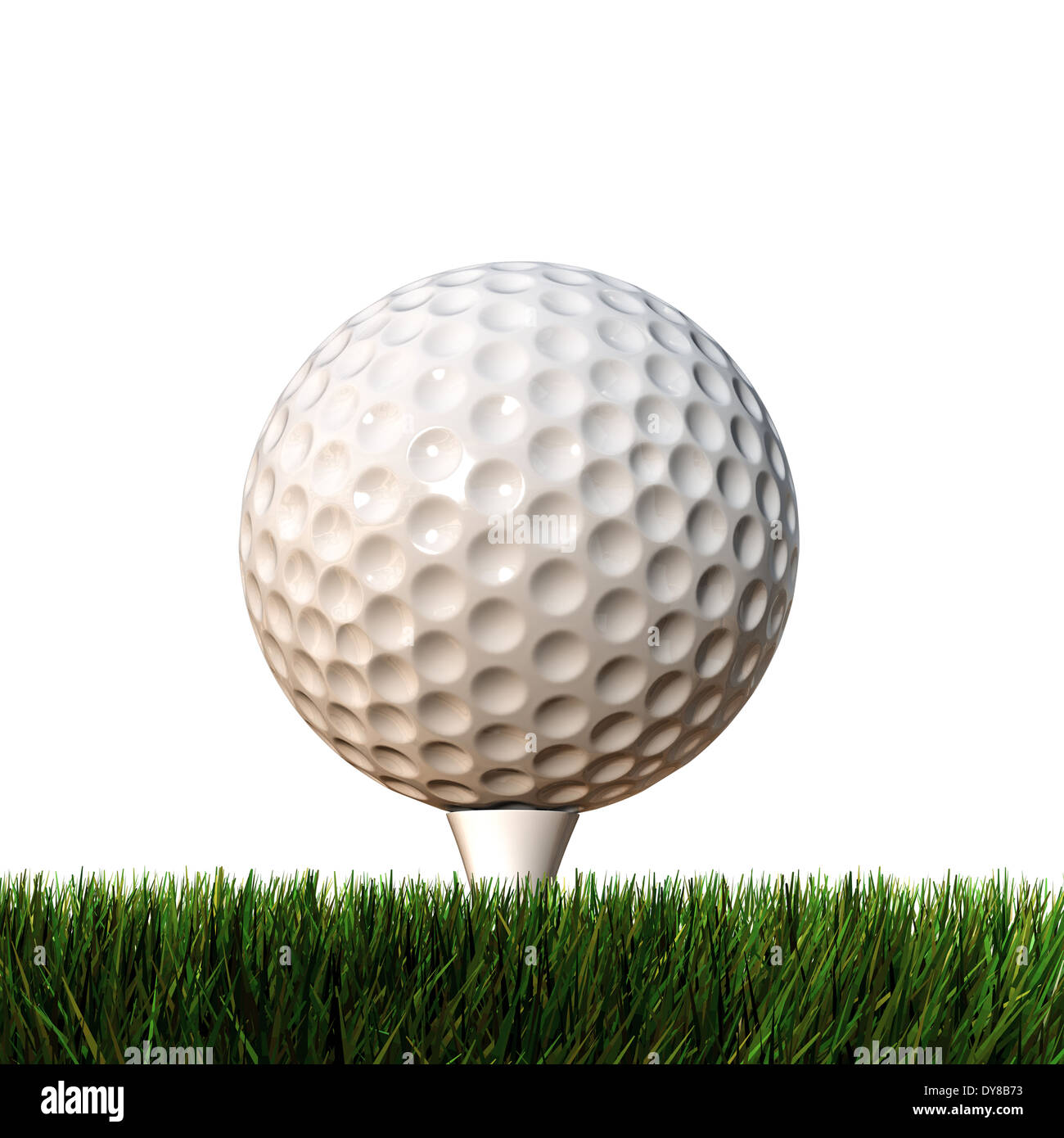 illustration of a golf ball on green grass Stock Photo - Alamy