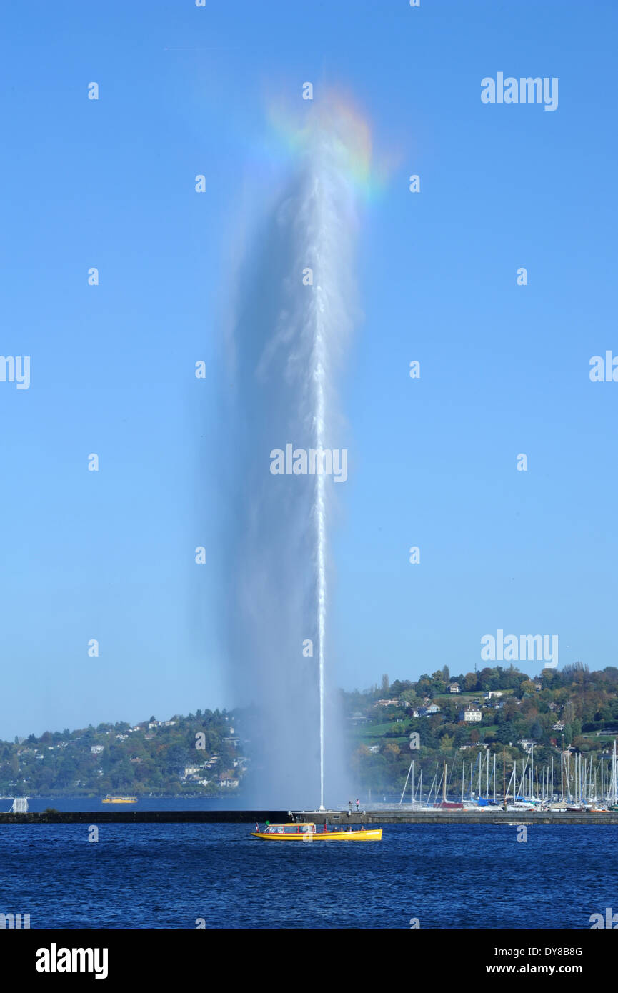 Switzerland, Geneva, water, Lake Genevan, Leman, lake, jet, fountain ...
