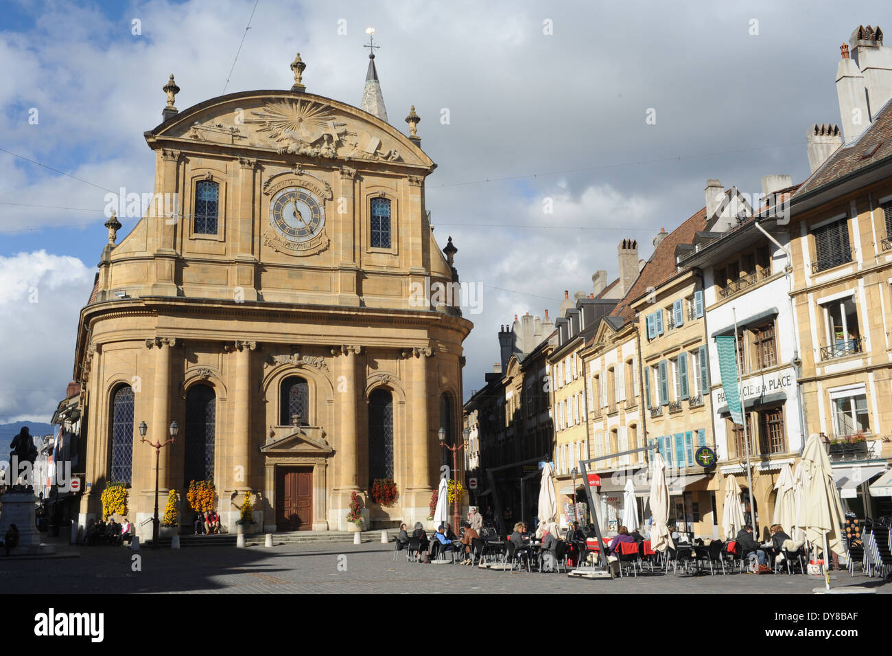 Switzerland, Yverdon, Yverdon les Bains, church, place Stock Photo - Alamy